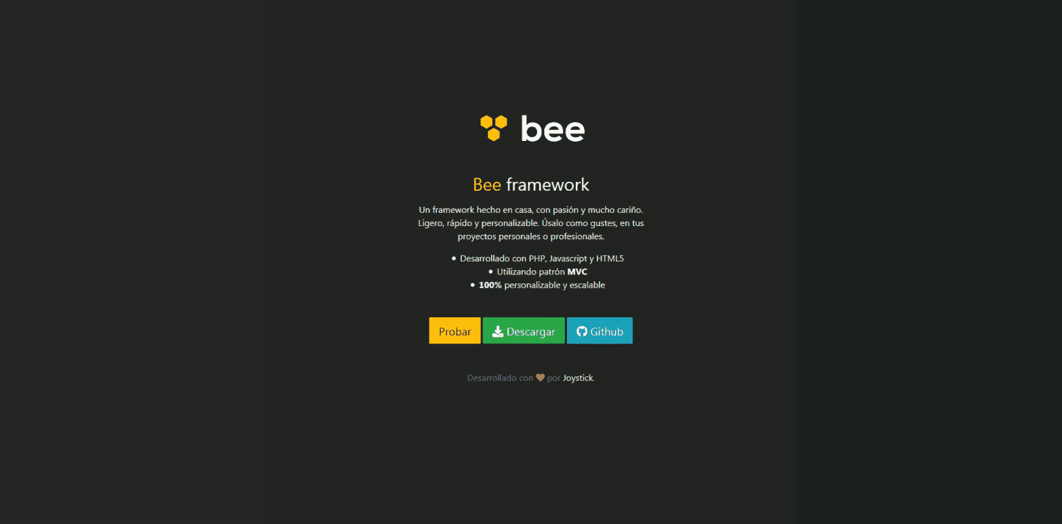 Bee es un mini framework MVC con PHP